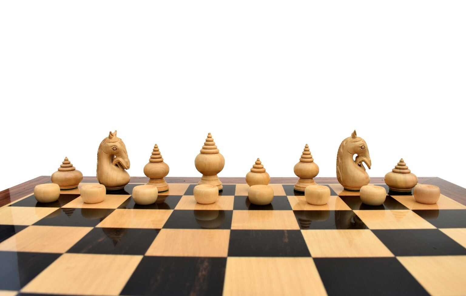 1780 The Makruk Rare Thai Chess Pieces repro Boxwood & Red Gilded 2.5″ King