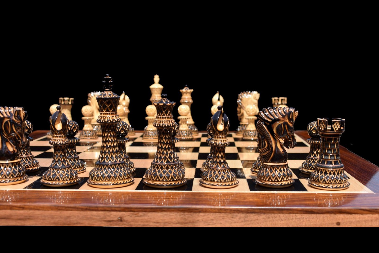Limited Edition Designer Parker Series Chess Pieces Boxwood Burnt High ...